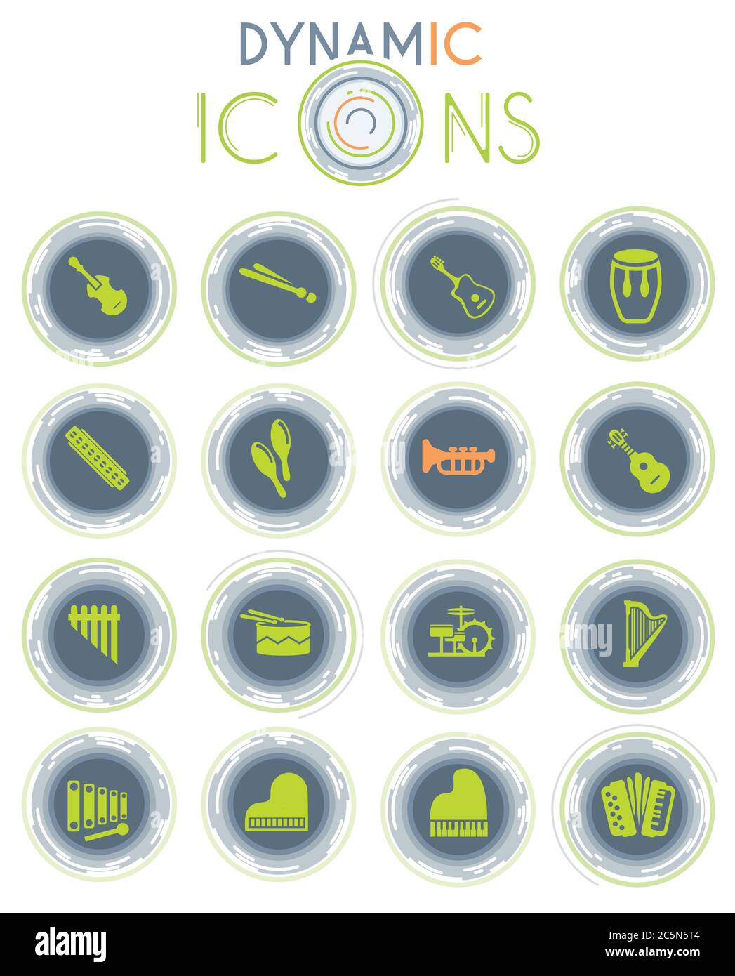 musical instruments dynamic icons Stock Vector Image & Art - Alamy