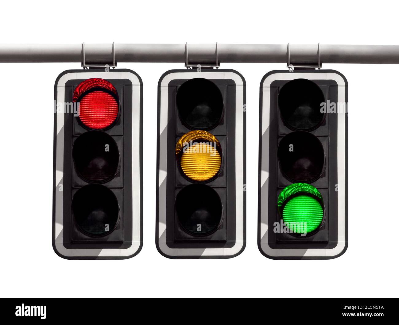 Three traffic lights isolated on white background Stock Photo - Alamy