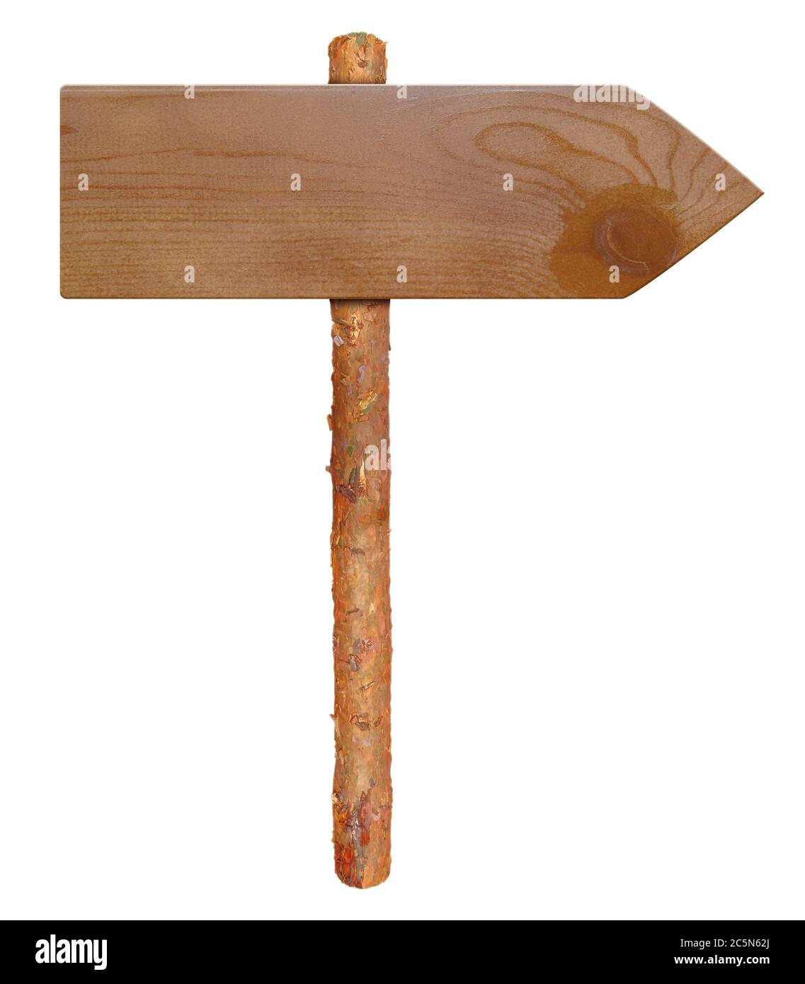 Wooden empty arrow on a log isolated on white Stock Photo - Alamy