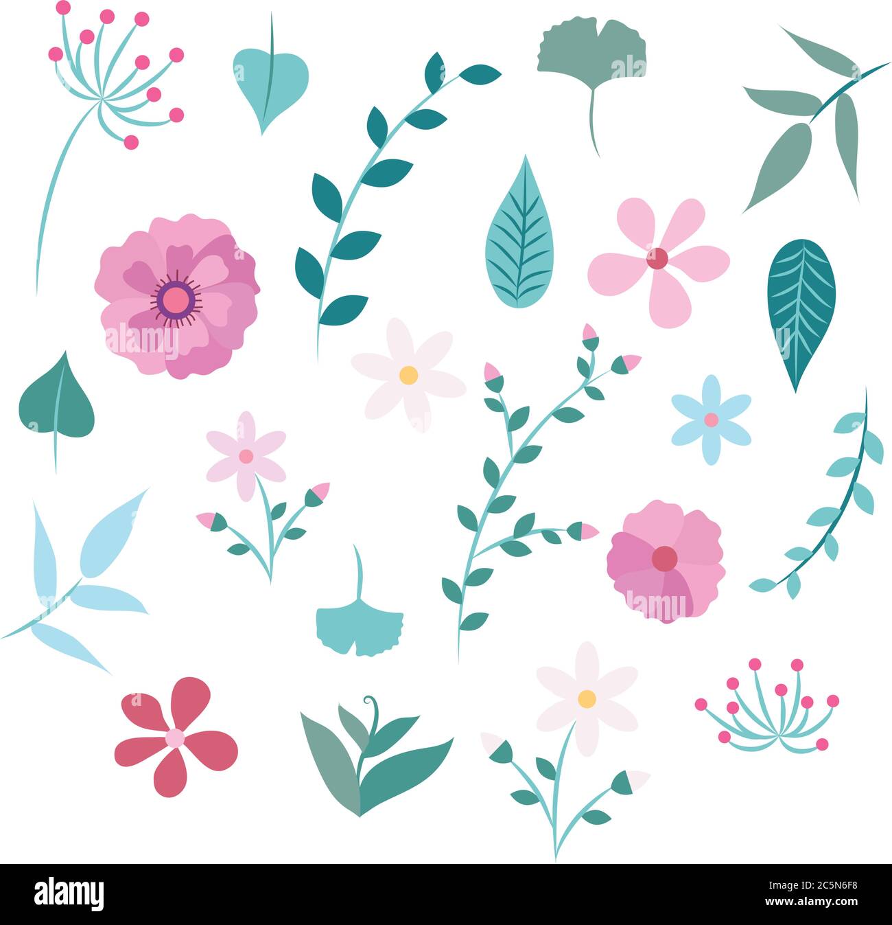 Spring flowers and leaves - different types of flowers and leaves ...