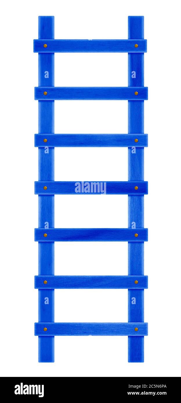 Wooden dark blue step ladder isolated on the white background Stock ...