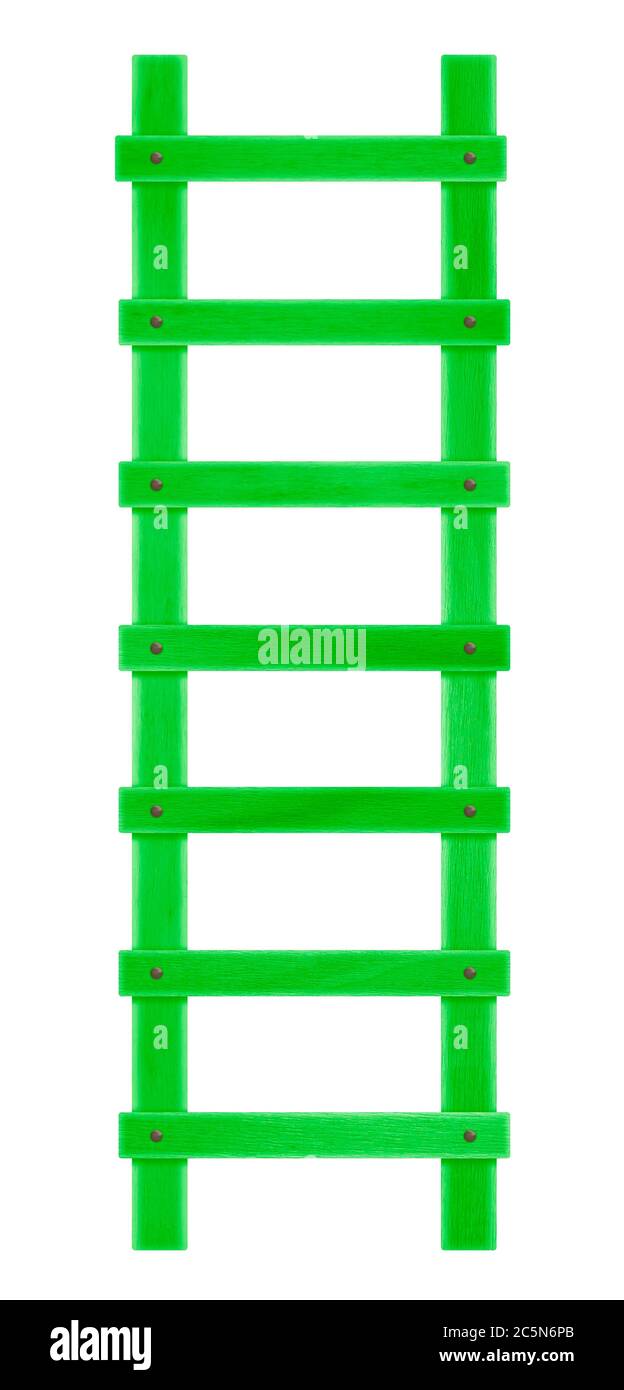 Wooden green step ladder isolated on the white background Stock Photo ...