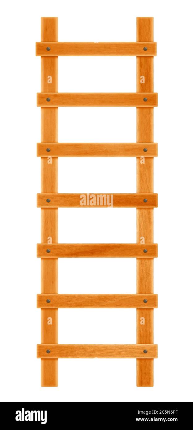 Wooden orange step ladder isolated on the white background Stock Photo ...