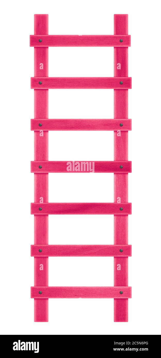 Wooden pink step ladder isolated on the white background Stock Photo ...