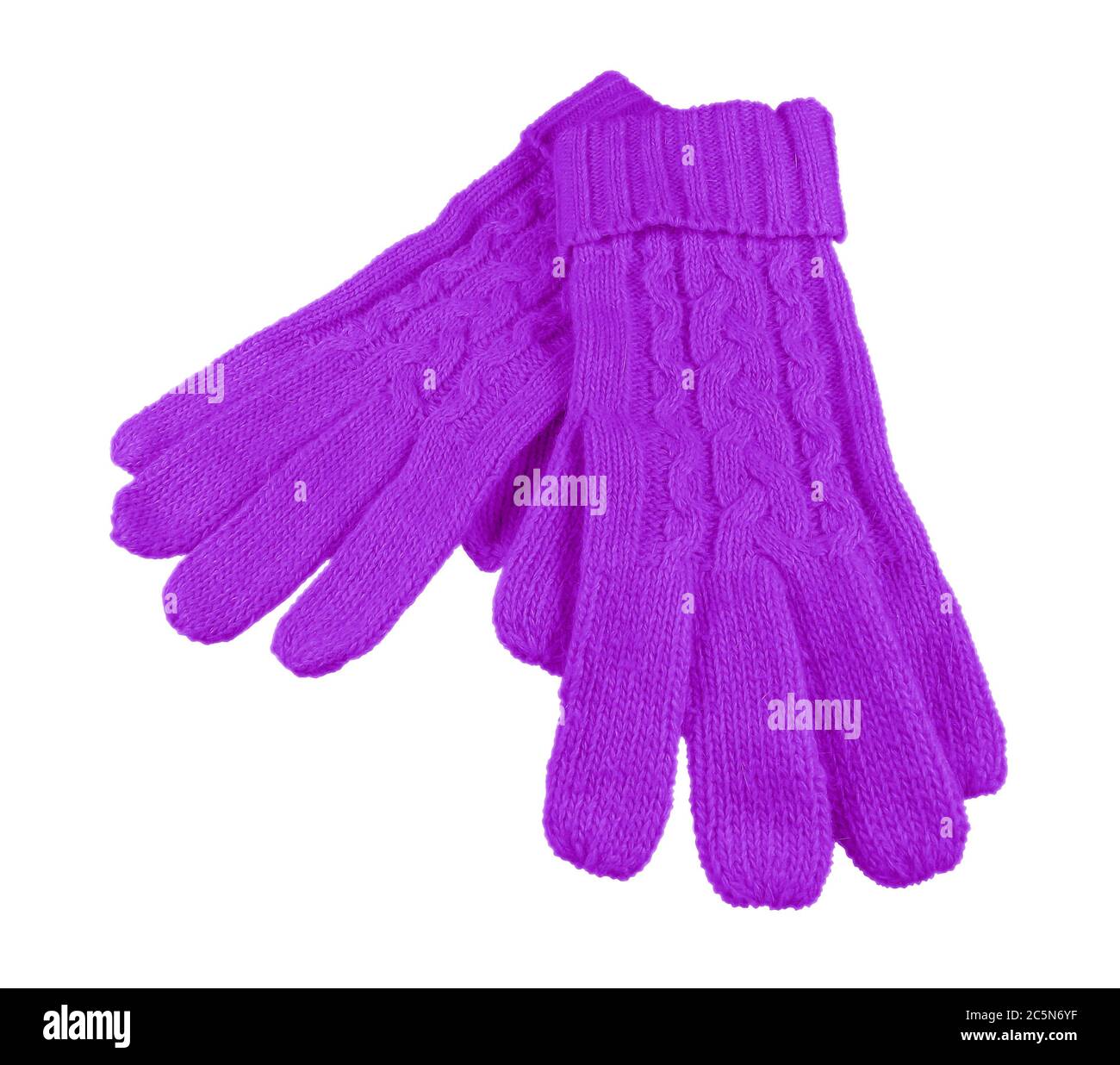 Violet woolen gloves isolated on white with Clipping Path Stock Photo ...