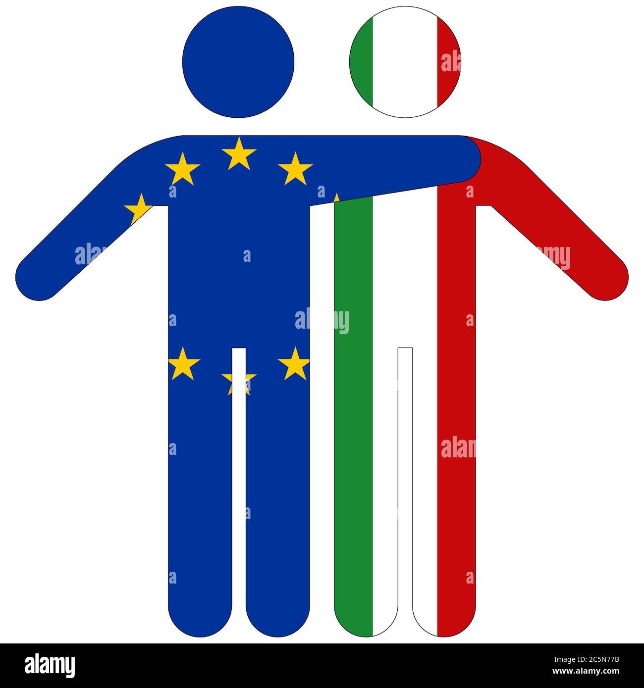 EU - Italy / friendship concept on white background Stock Photo - Alamy