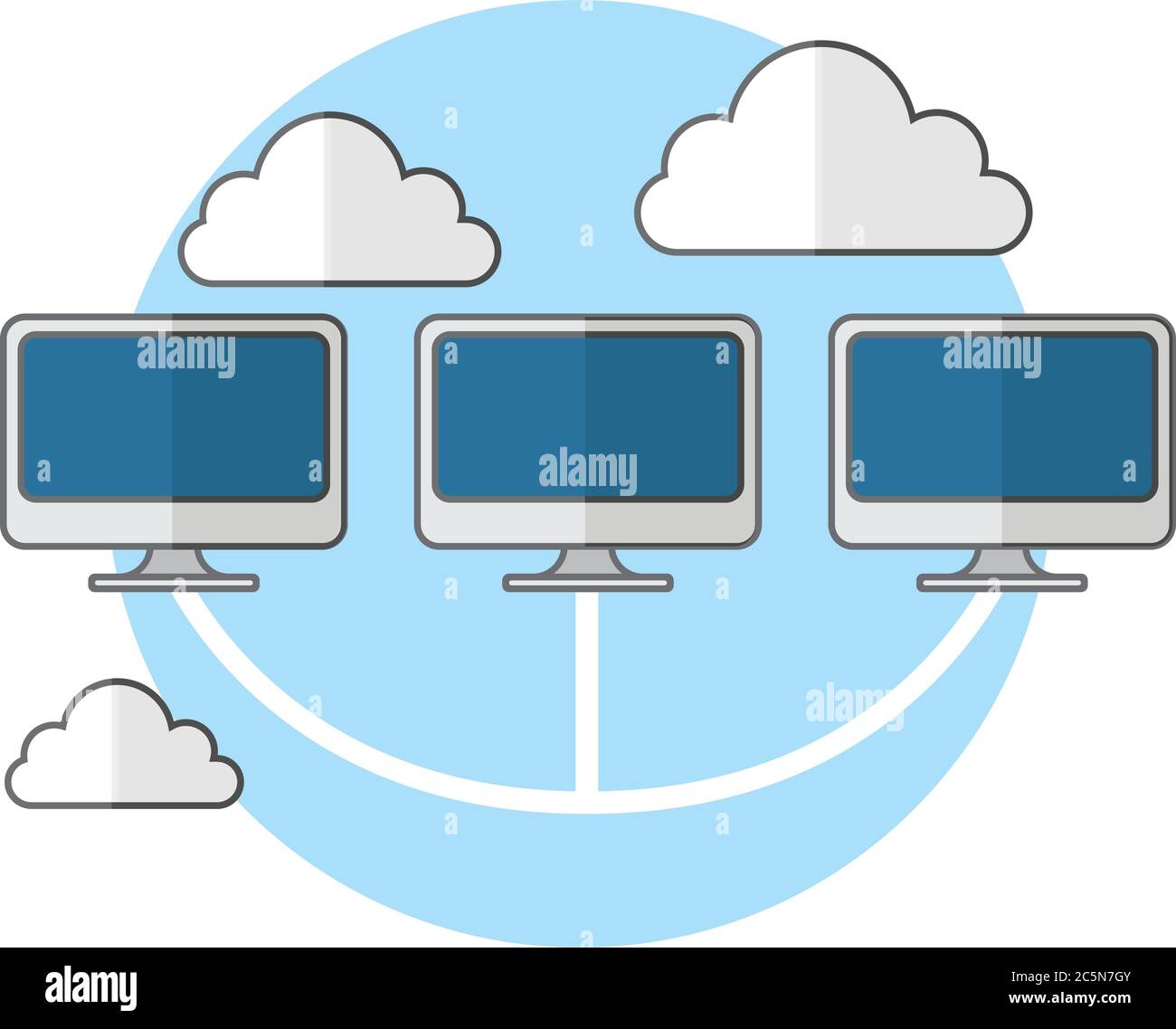 Computer network. Business illustration, digital solutions icon. Vector ...