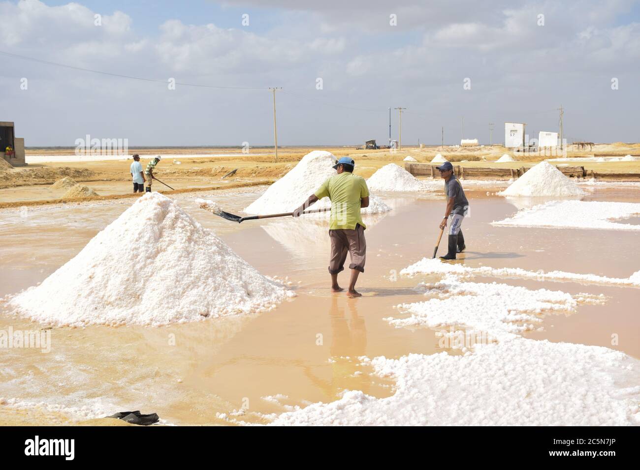 Salt farming in La Guajira region of Colombia Stock Photo - Alamy