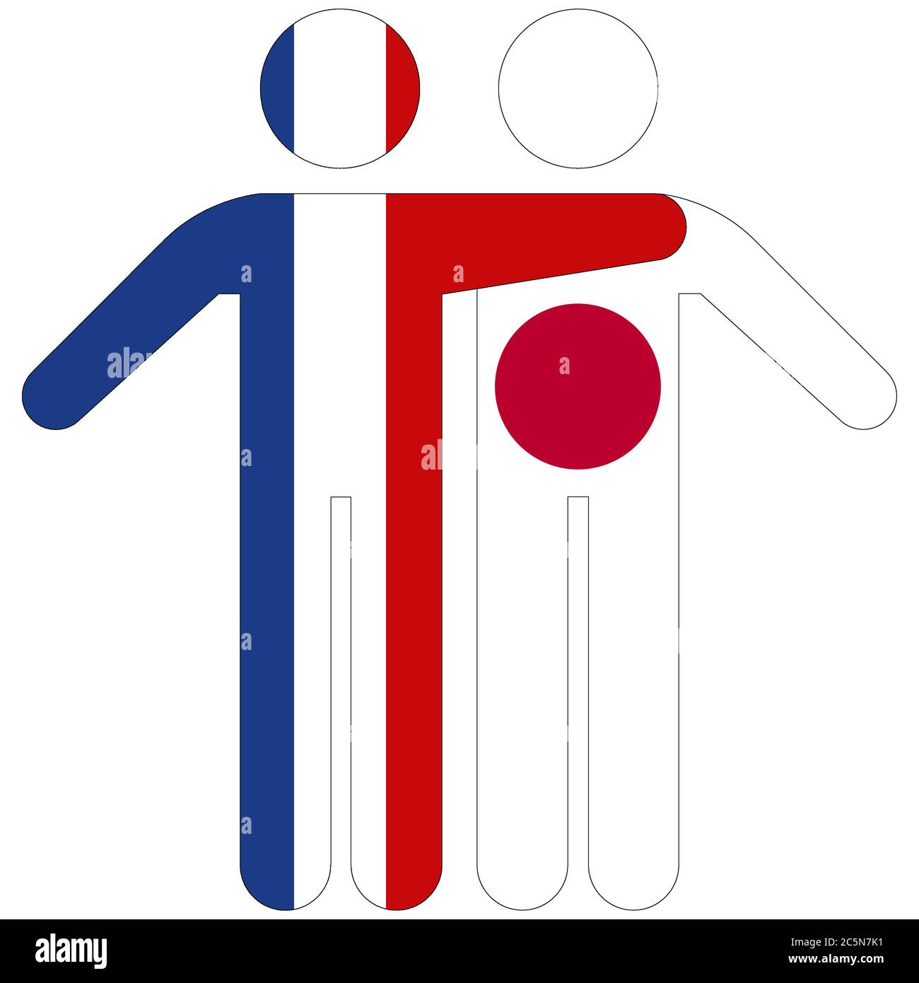 France - Japan / friendship concept on white background Stock Photo - Alamy