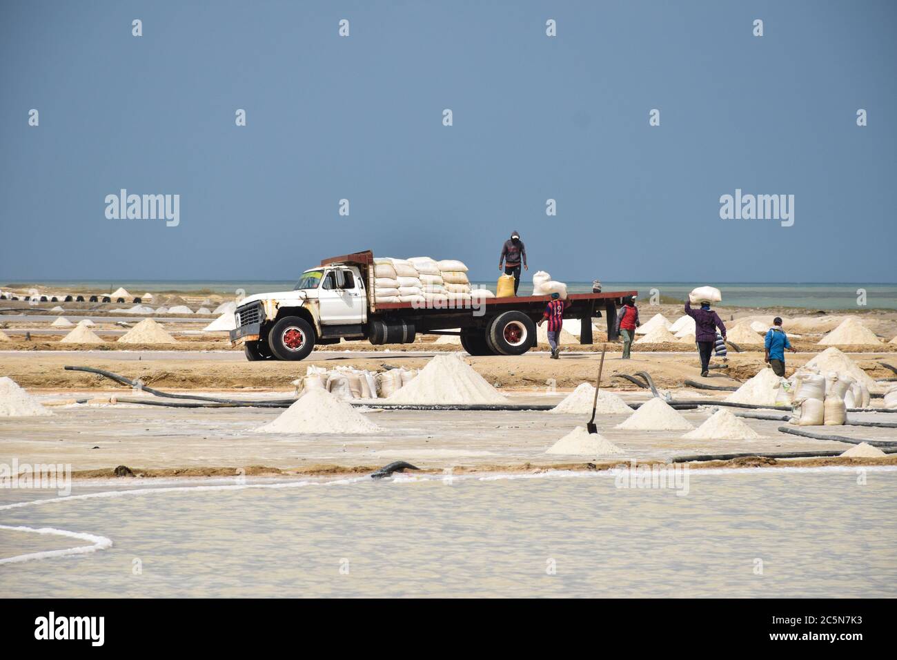 Salt farming in La Guajira region of Colombia Stock Photo - Alamy