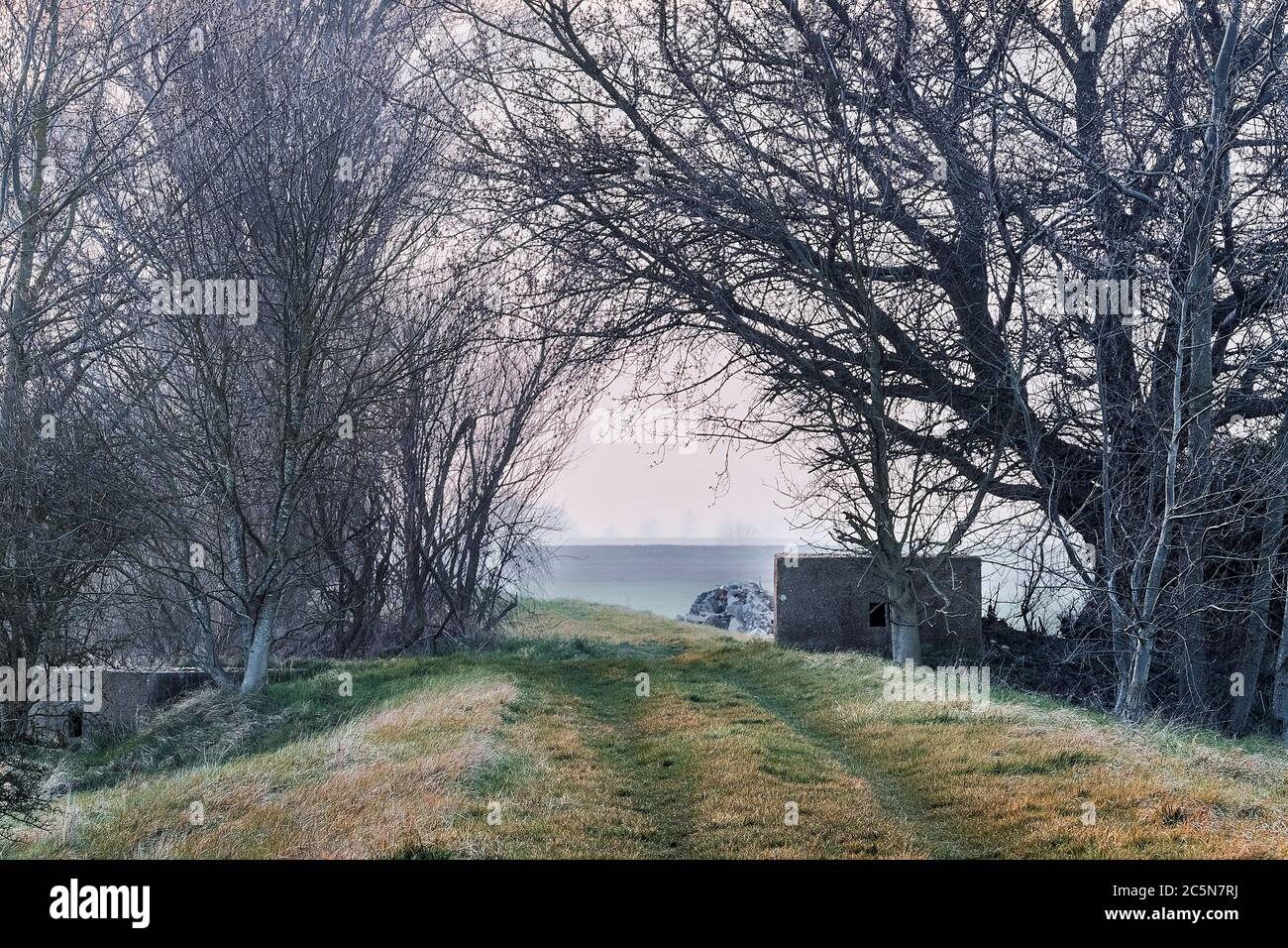 Two Concrete World war II pillboxes of Concrete Forts on the inner ...