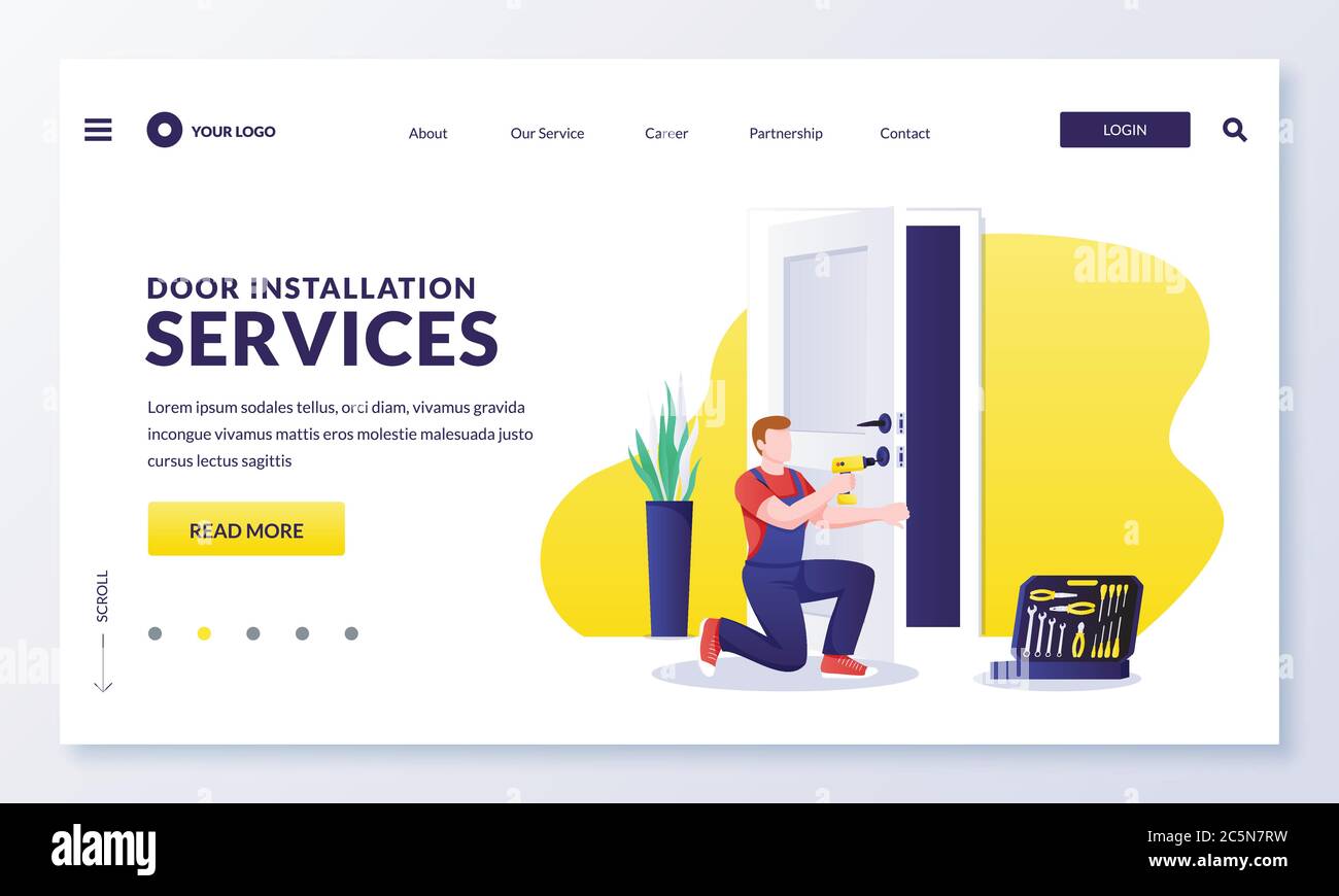 Door repair and installation service. Handyman makes door lock repair ...