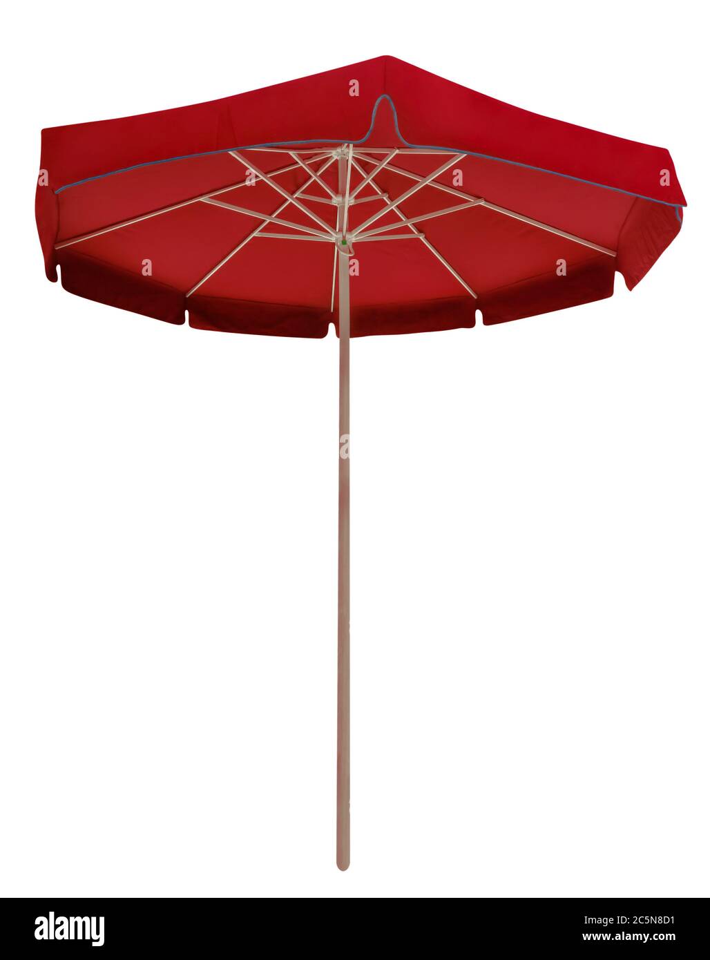 Big red beach umbrella isolated on white. Clipping path included Stock ...