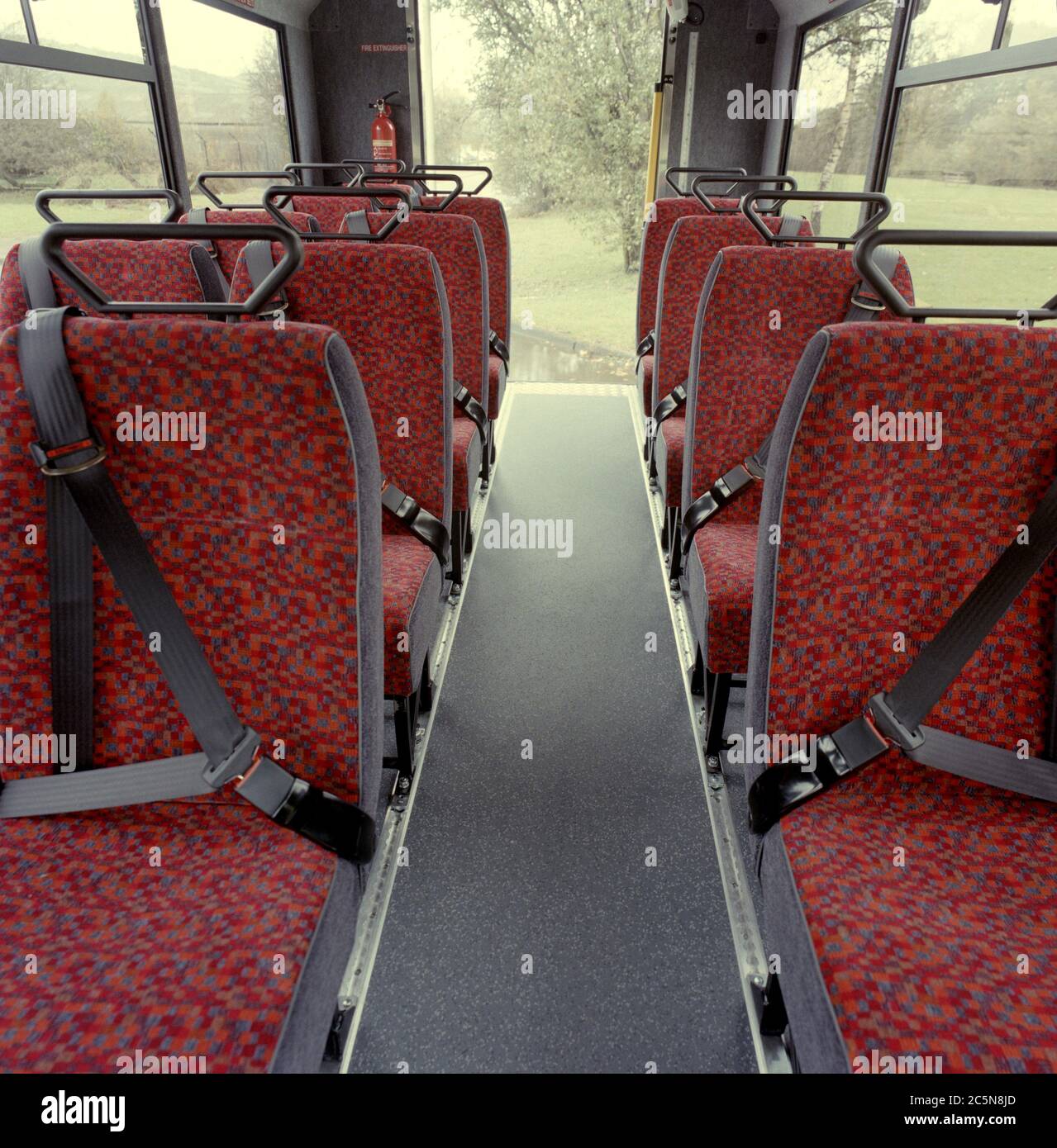 Interior of local service minibus Stock Photo - Alamy