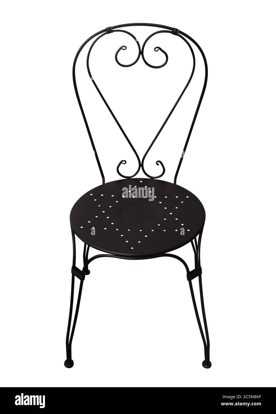 Black forged chair isolated on white with Clipping Path Stock Photo - Alamy
