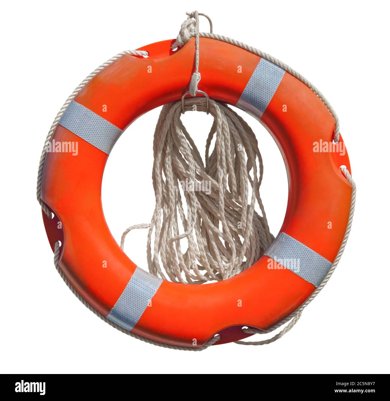 Lifebuoy isolated on white with Clipping Path Stock Photo - Alamy