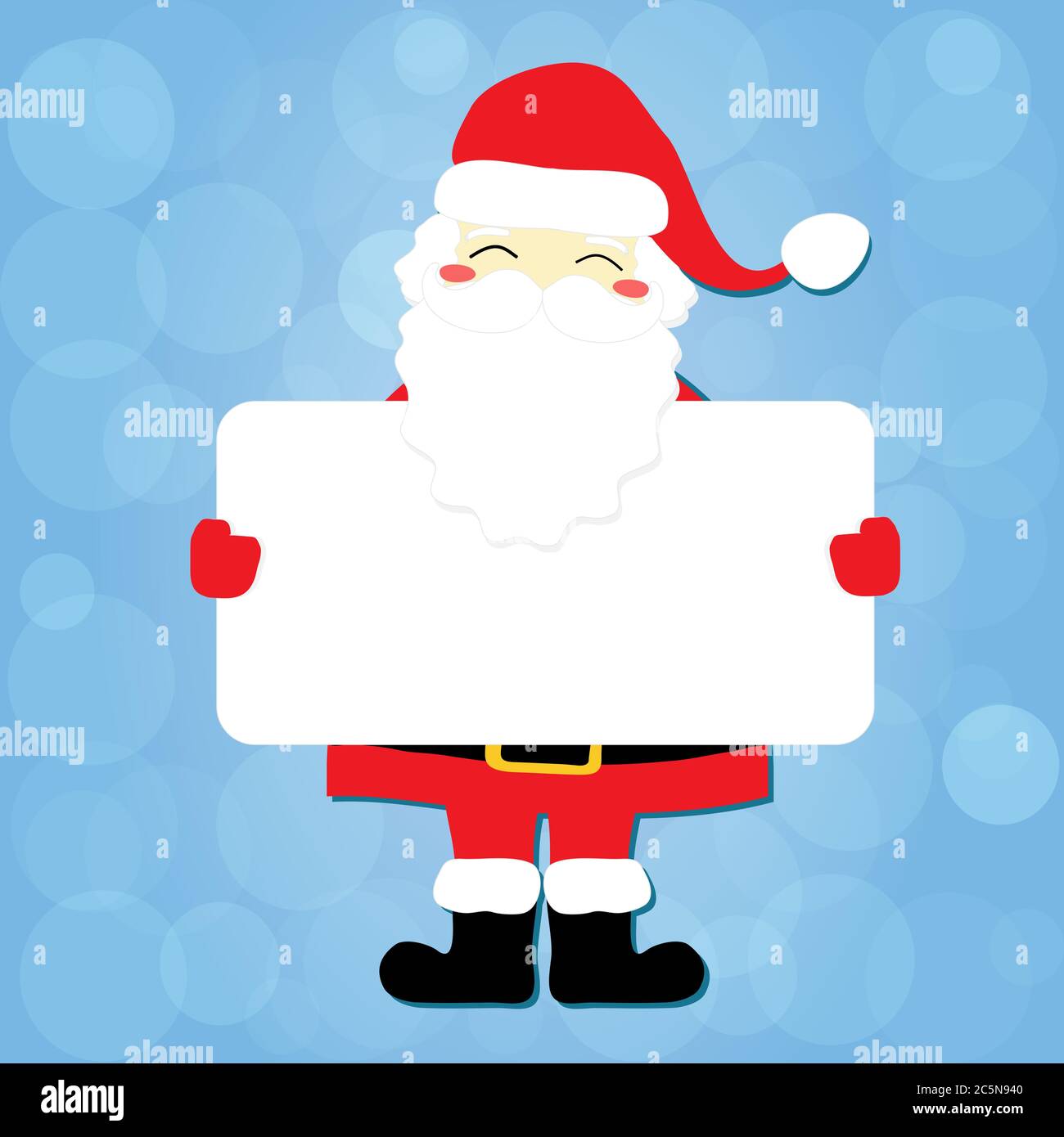 Christmas card Santa message vector illustration layout Stock Vector ...