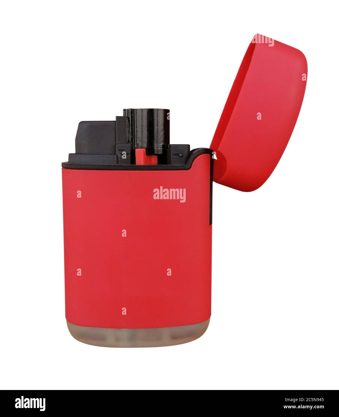 Red plastic gas lighter isolated on white with Clipping path Stock ...
