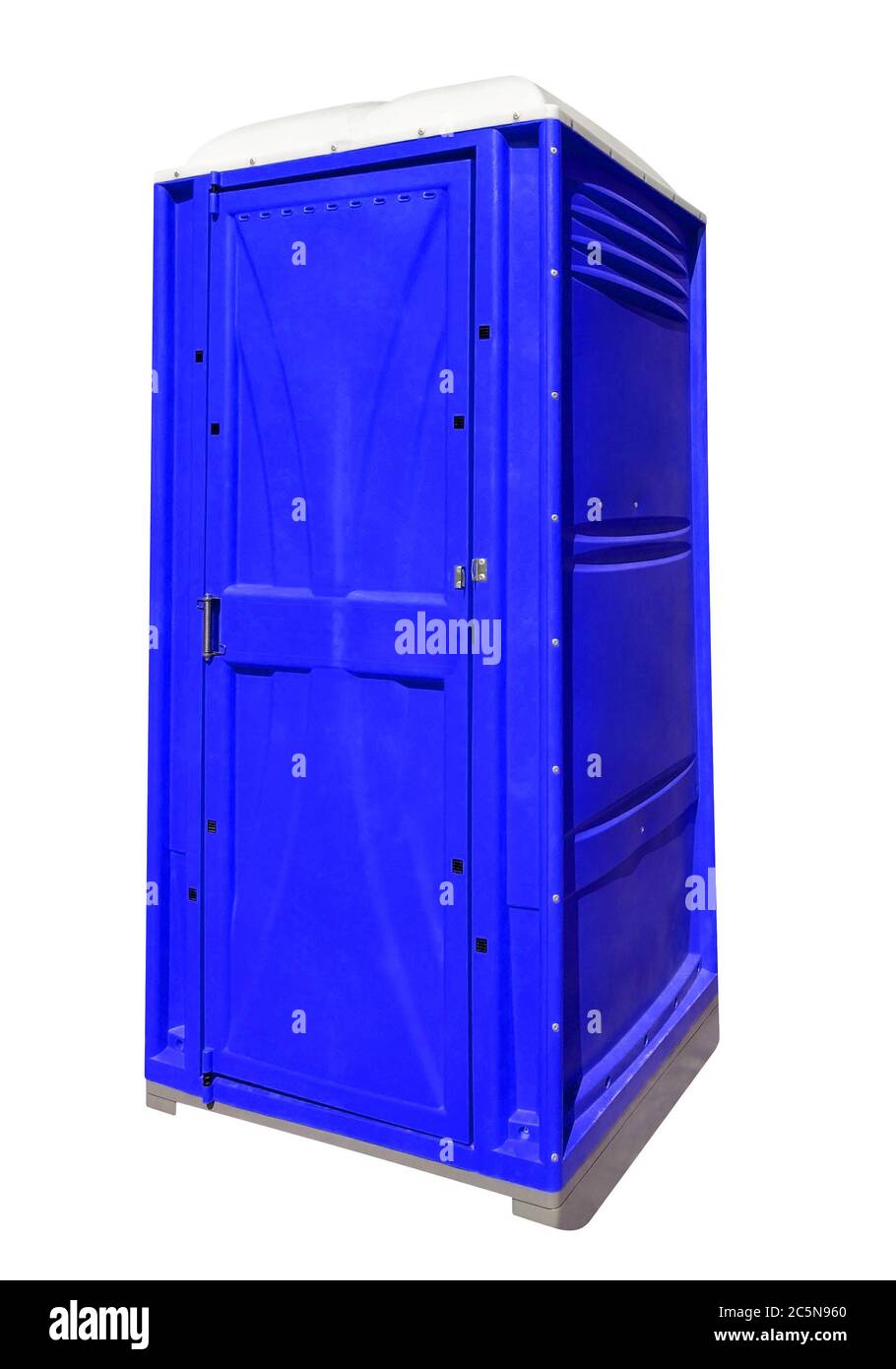 Mobile portable blue plastic toilet isolated on white with Clipping ...