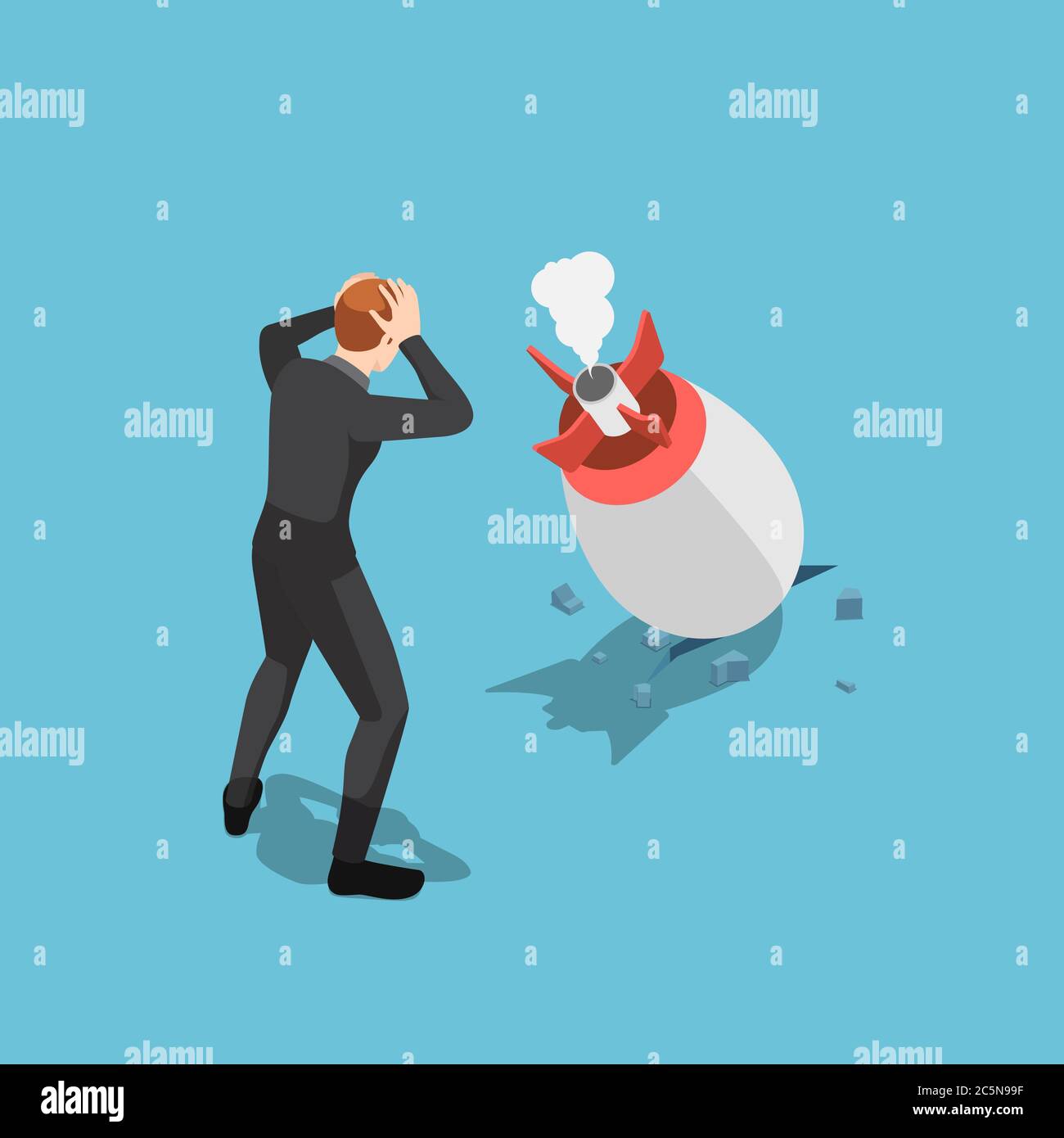 Rocket crash vector vectors hi-res stock photography and images - Alamy