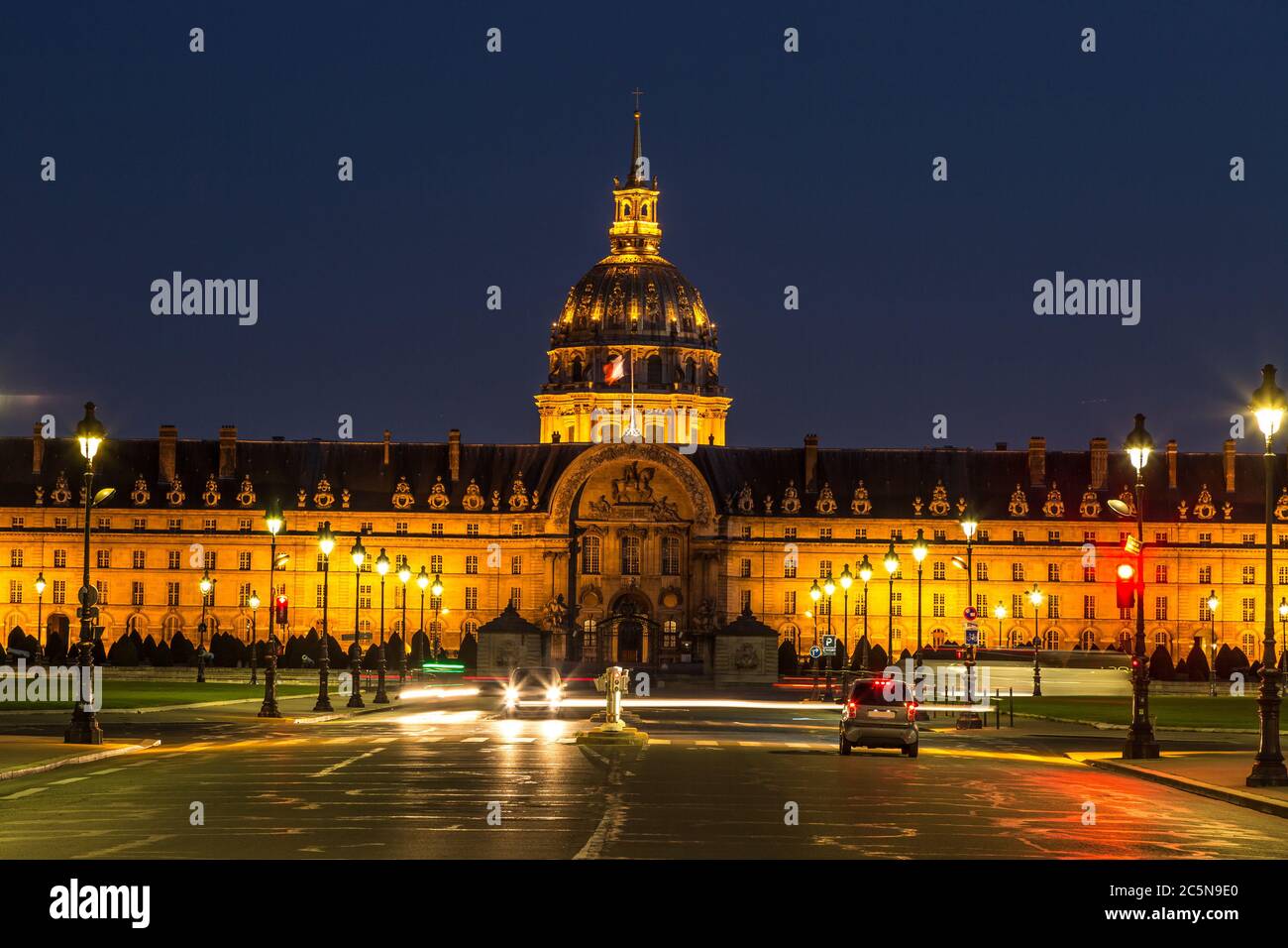 Les Invalides at summer night in Paris, France Stock Photo - Alamy