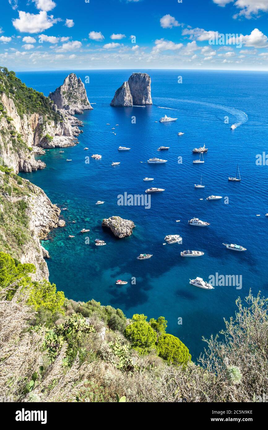 Capri island in a beautiful summer day in Italy Stock Photo - Alamy