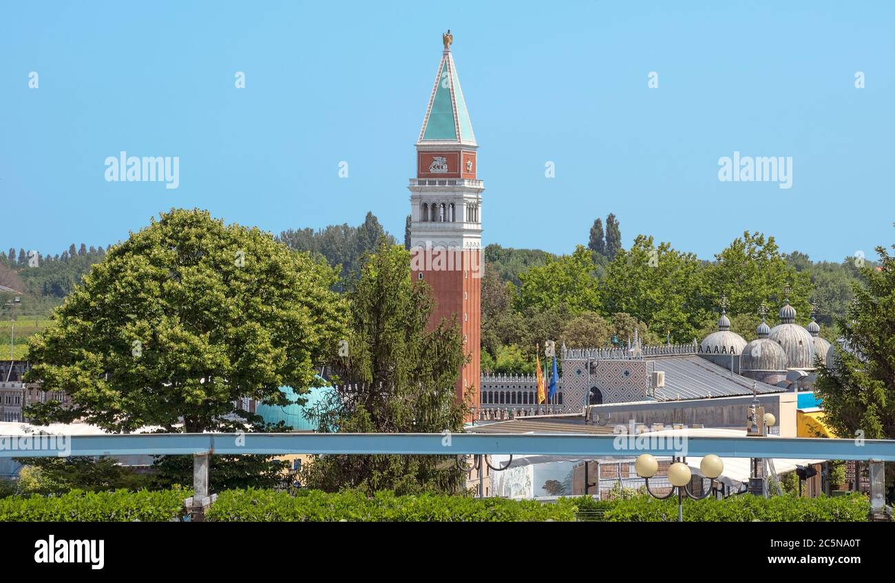 Miniature of St Marks Campanile in Venice in the theme park "Italy in ...