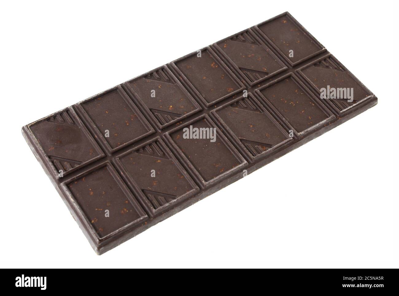 Dark chocolate block isolated on white background. Choco bar above ...