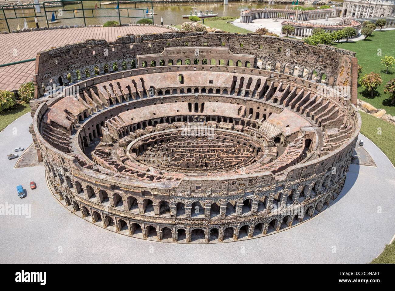 Rimini, Italy - June 13, 2017: Colosseum (Rome) in the theme park ...