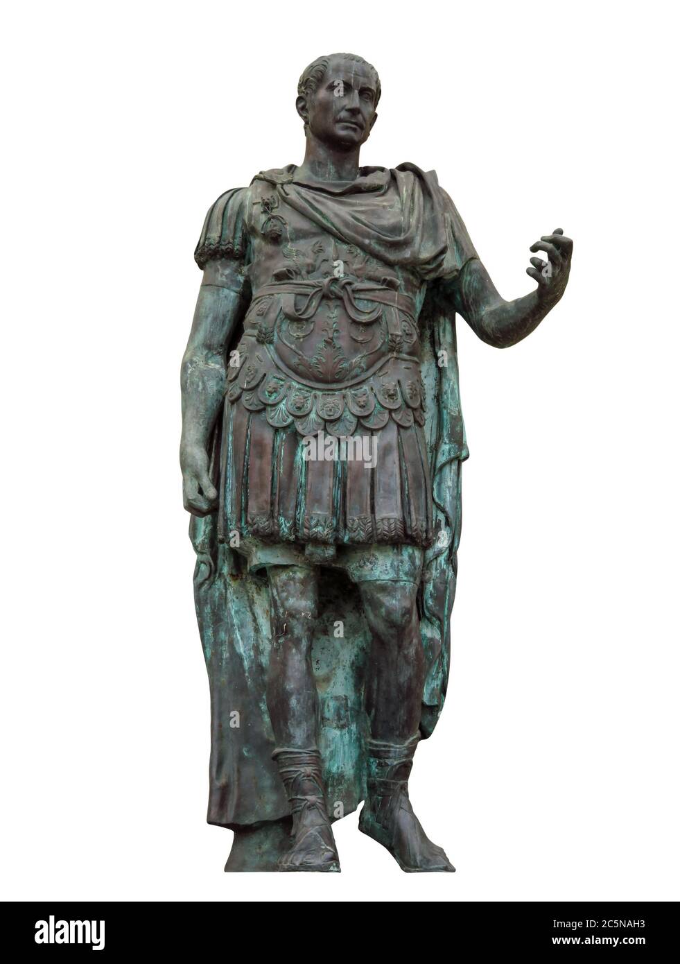 Rimini, Italy - June 14, 2017: Statue of Gaius Julius Caesar isolated ...