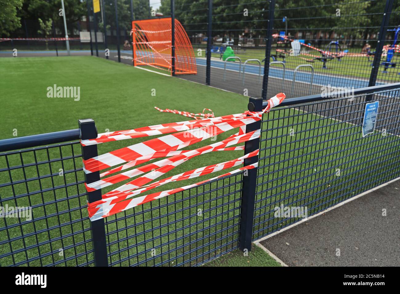 A taped off outdoor play area in leicester hi-res stock photography and ...