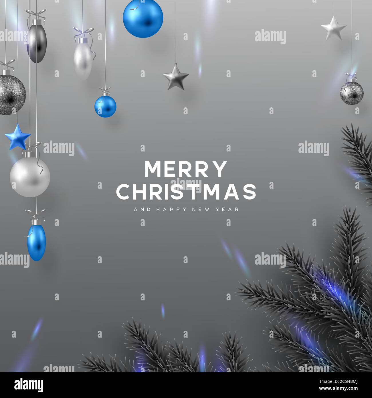 Glowing christmas lights pine Stock Vector Images - Alamy