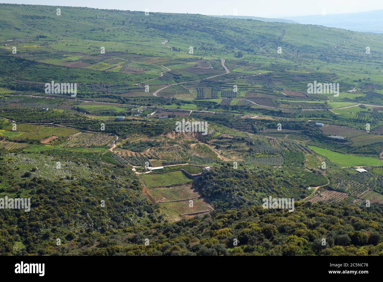 Beautiful countryside landscape of the Golan Heights, Northern Israel ...