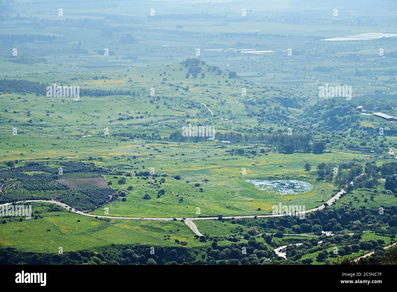 Beautiful landscape of the Golan Heights, Northern Israel. View from ...