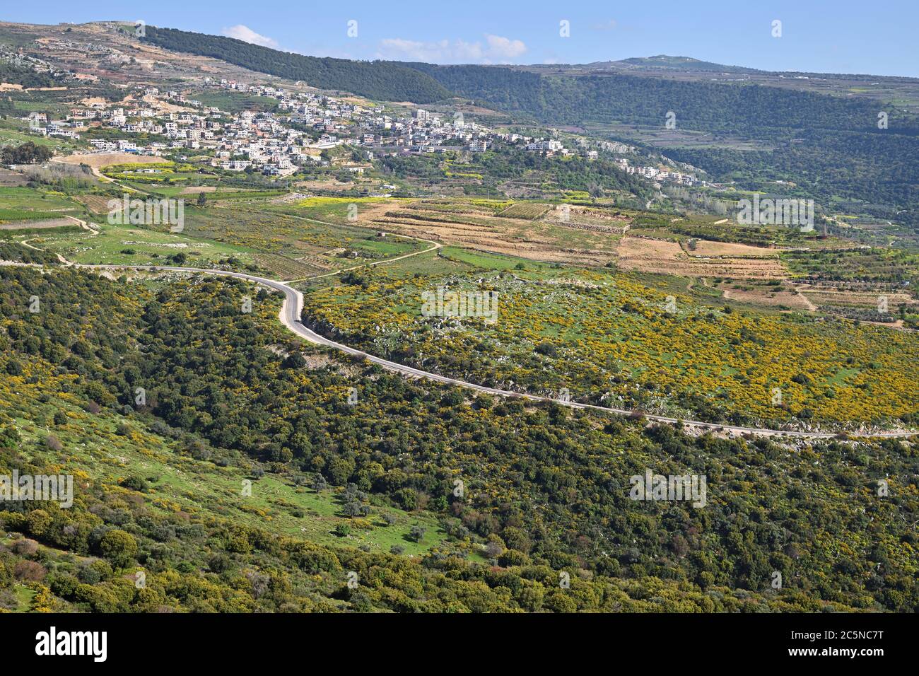 Beautiful landscape of the Golan Heights, Northern Israel. View from ...