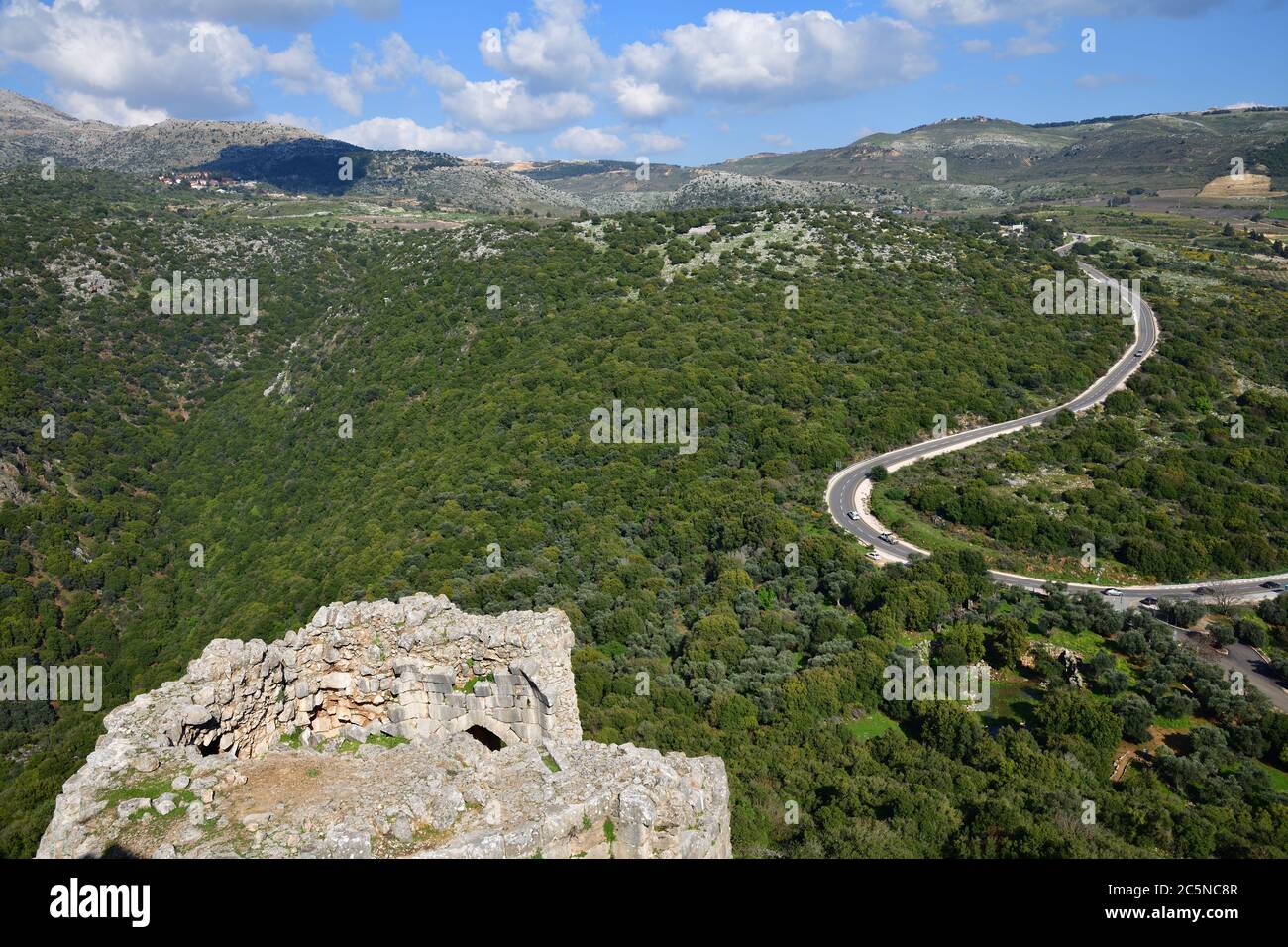 Beautiful landscape of the Golan Heights, Northern Israel. View from ...