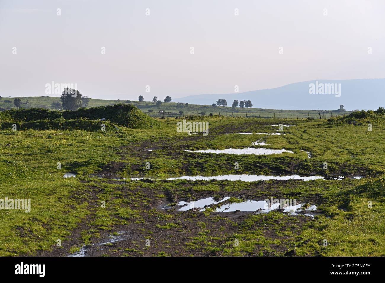 Landscape of the Hula Valley, Golan Heights, Northern Israel Stock ...