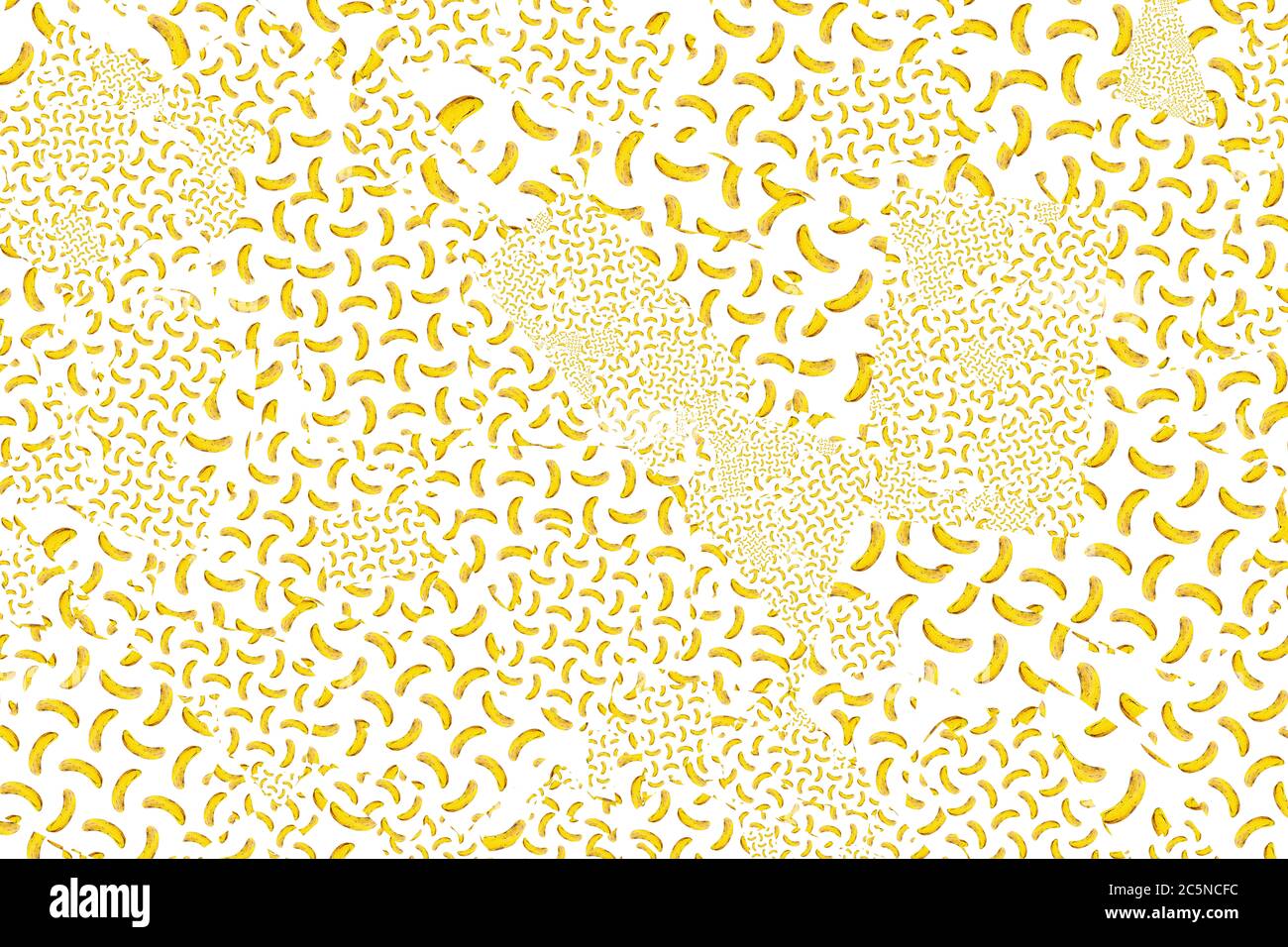 abstract bananas print on white background aleatory pattern Stock Photo ...