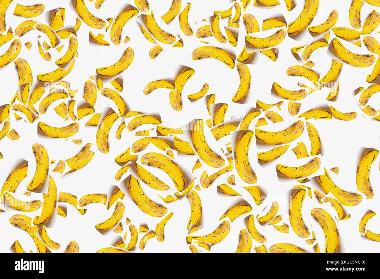 abstract bananas print on white background collage style aleatory ...