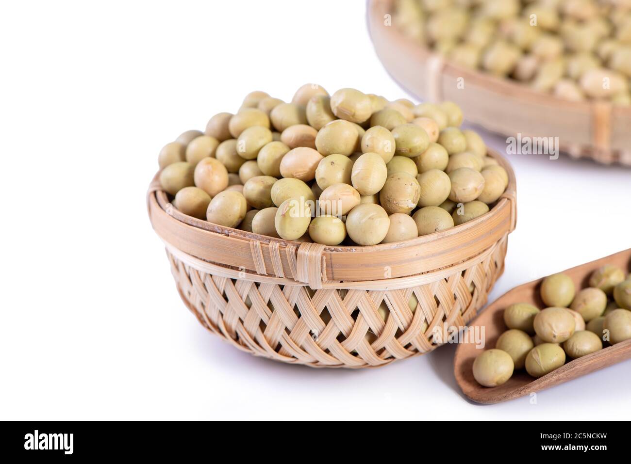 Yellow-green Taiwanese organic non-GMO soybeans, soy beans in a ...