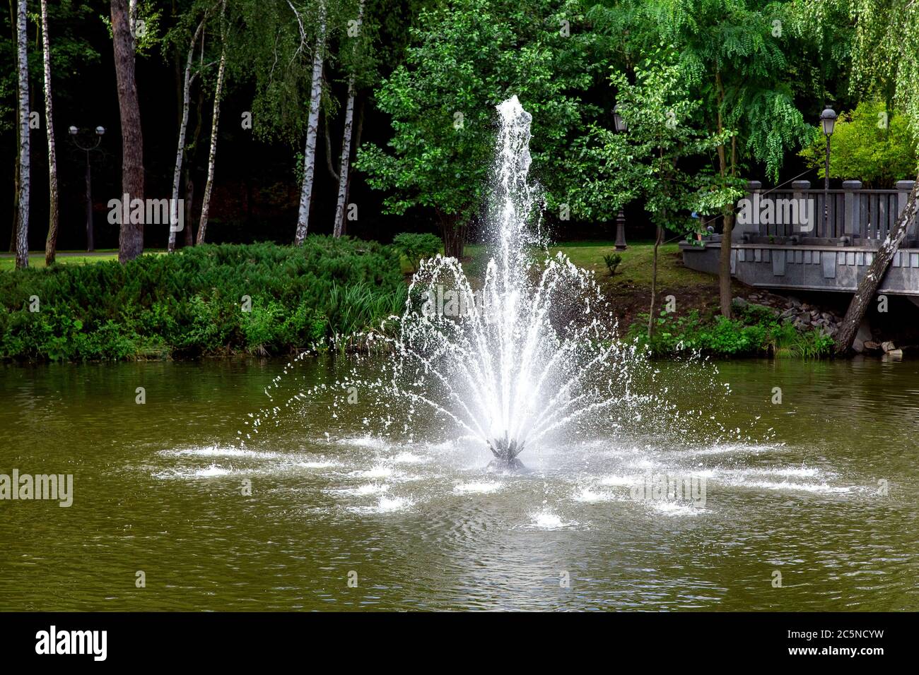 Water Spraying From A Fountain Water