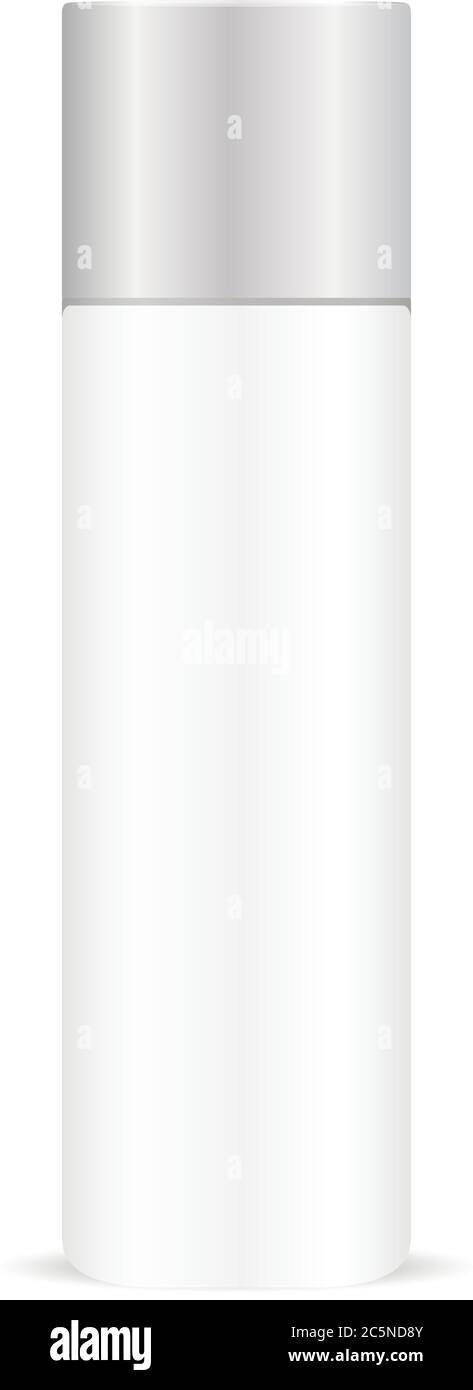 White deodorant can mockup. Vector illustration of plastic or metal ...