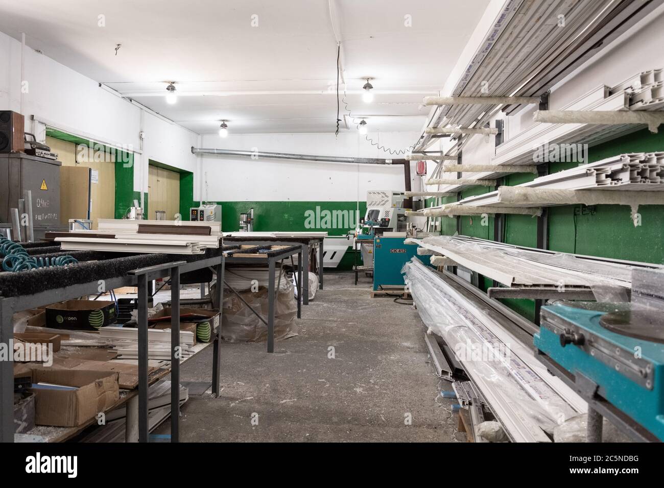 Mini factory for the production of pvc windows and pvc doors Stock ...