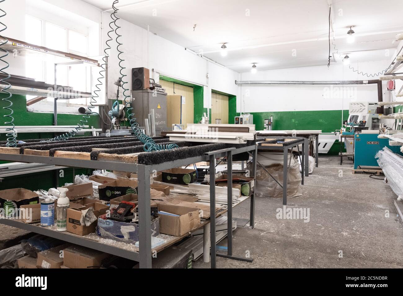 Mini factory for the production of pvc windows and pvc doors Stock ...