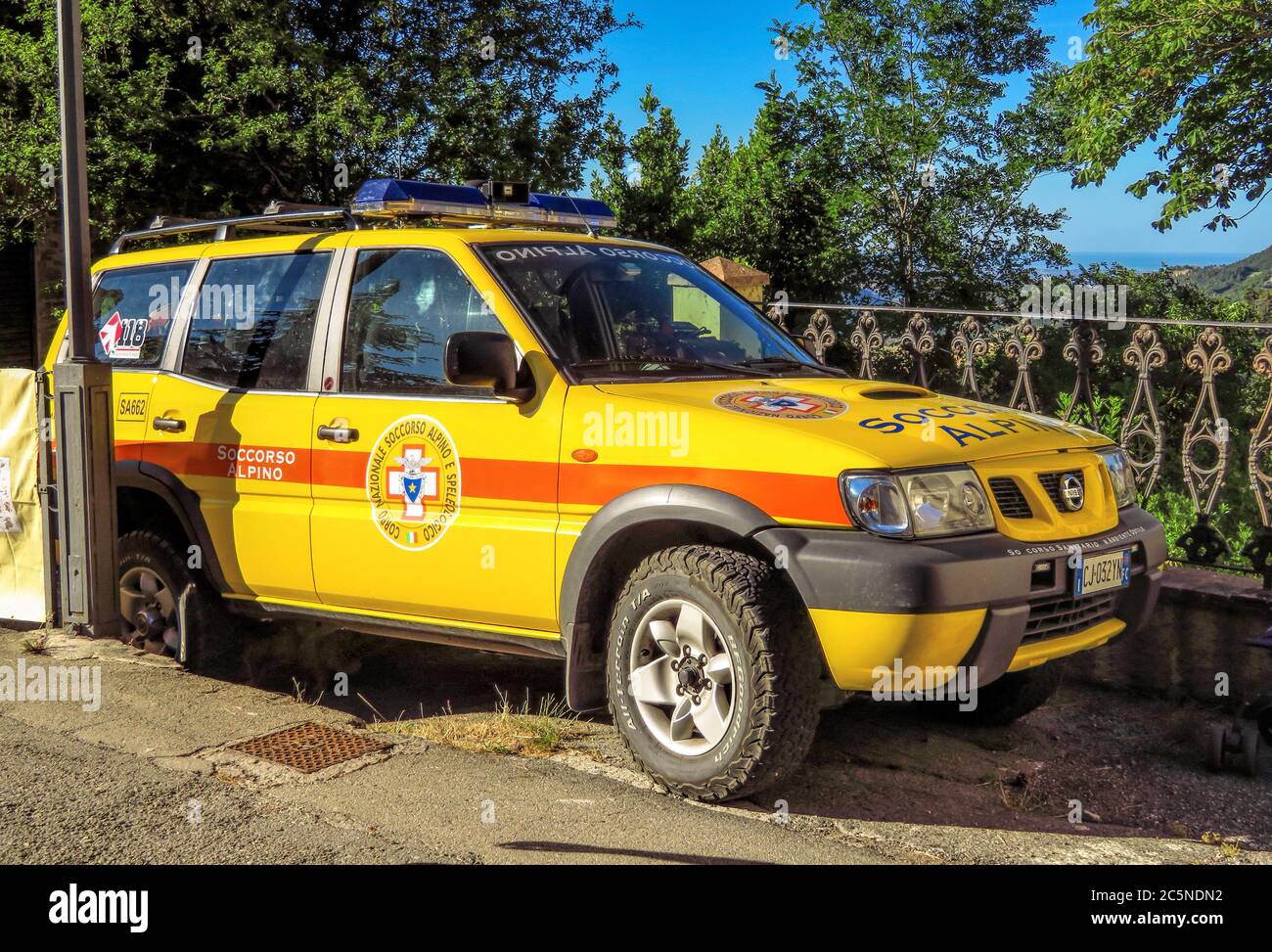 San Leo, Italy - June 18, 2017: Emergency rescue car (Soccorso Alpino ...