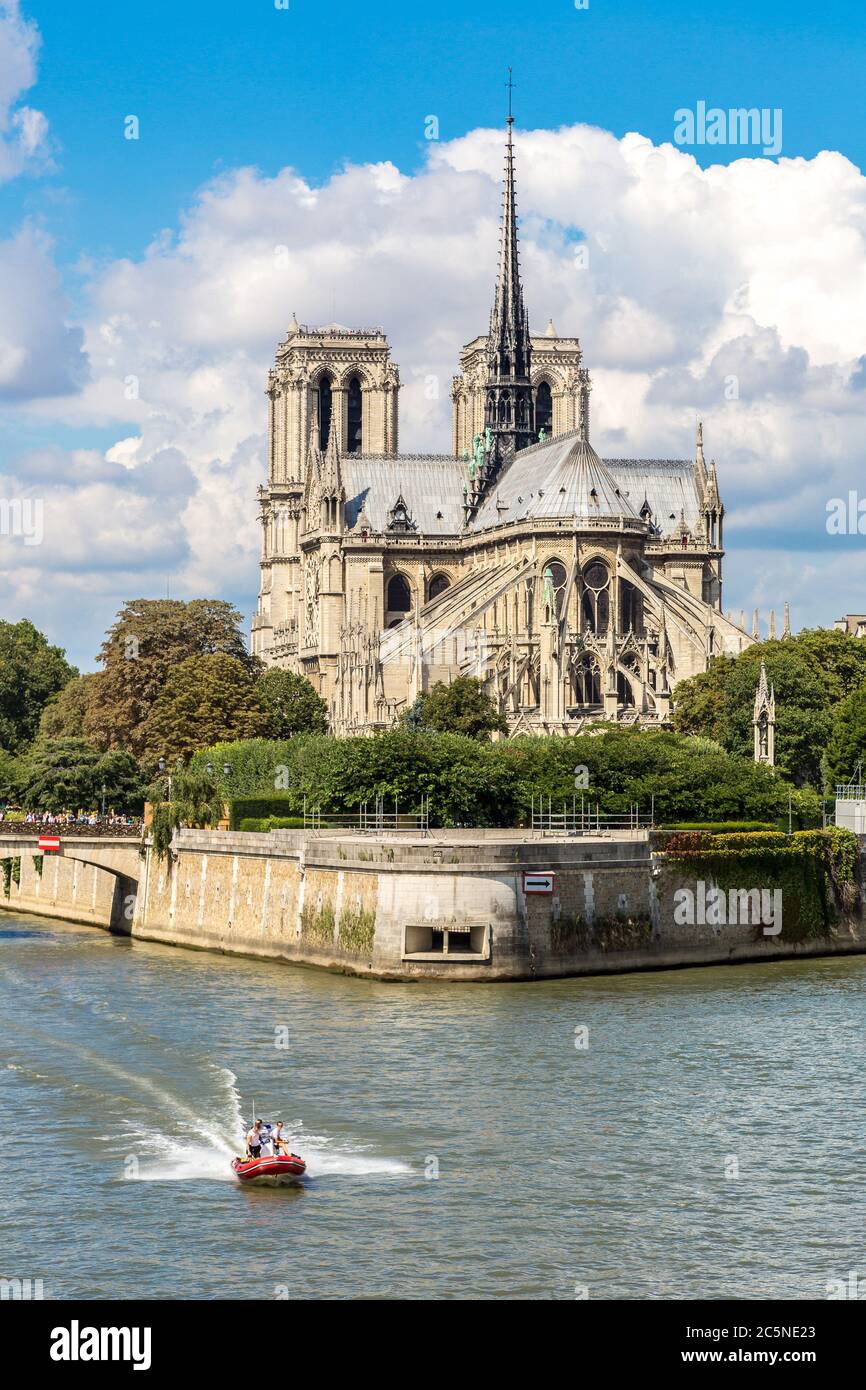 Seine and Notre Dame de Paris is the one of the most famous symbols of ...