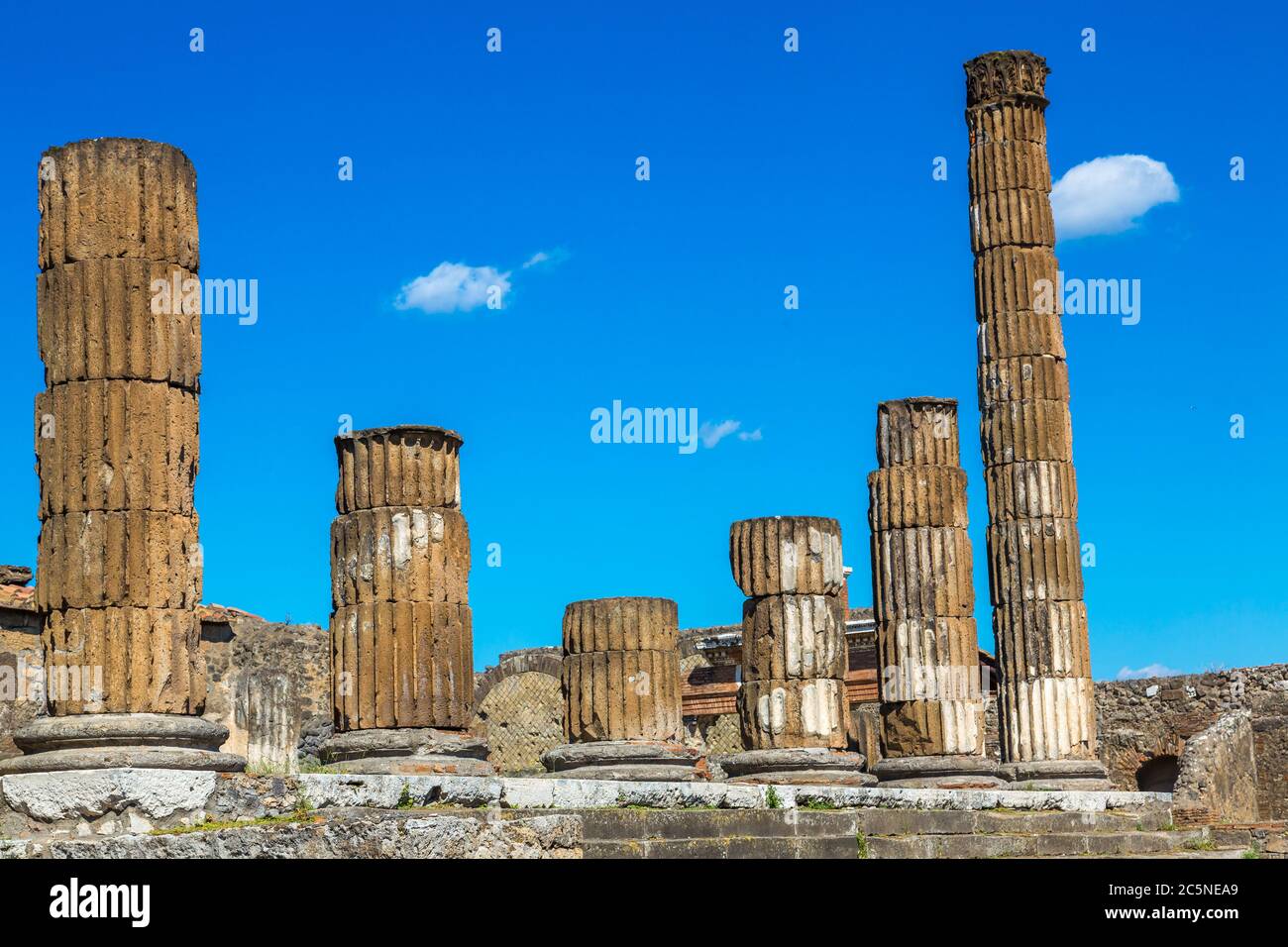 Pompeii city destroyed in 79BC by the eruption of Mount Vesuvius Stock ...