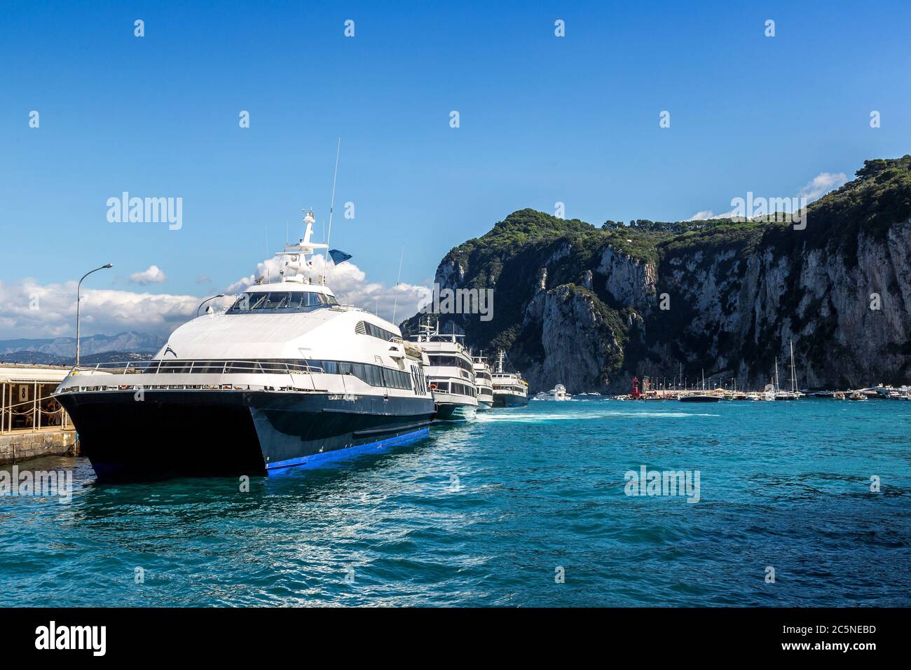Ship on a Capri island in a beautiful summer day in Italy Stock Photo ...