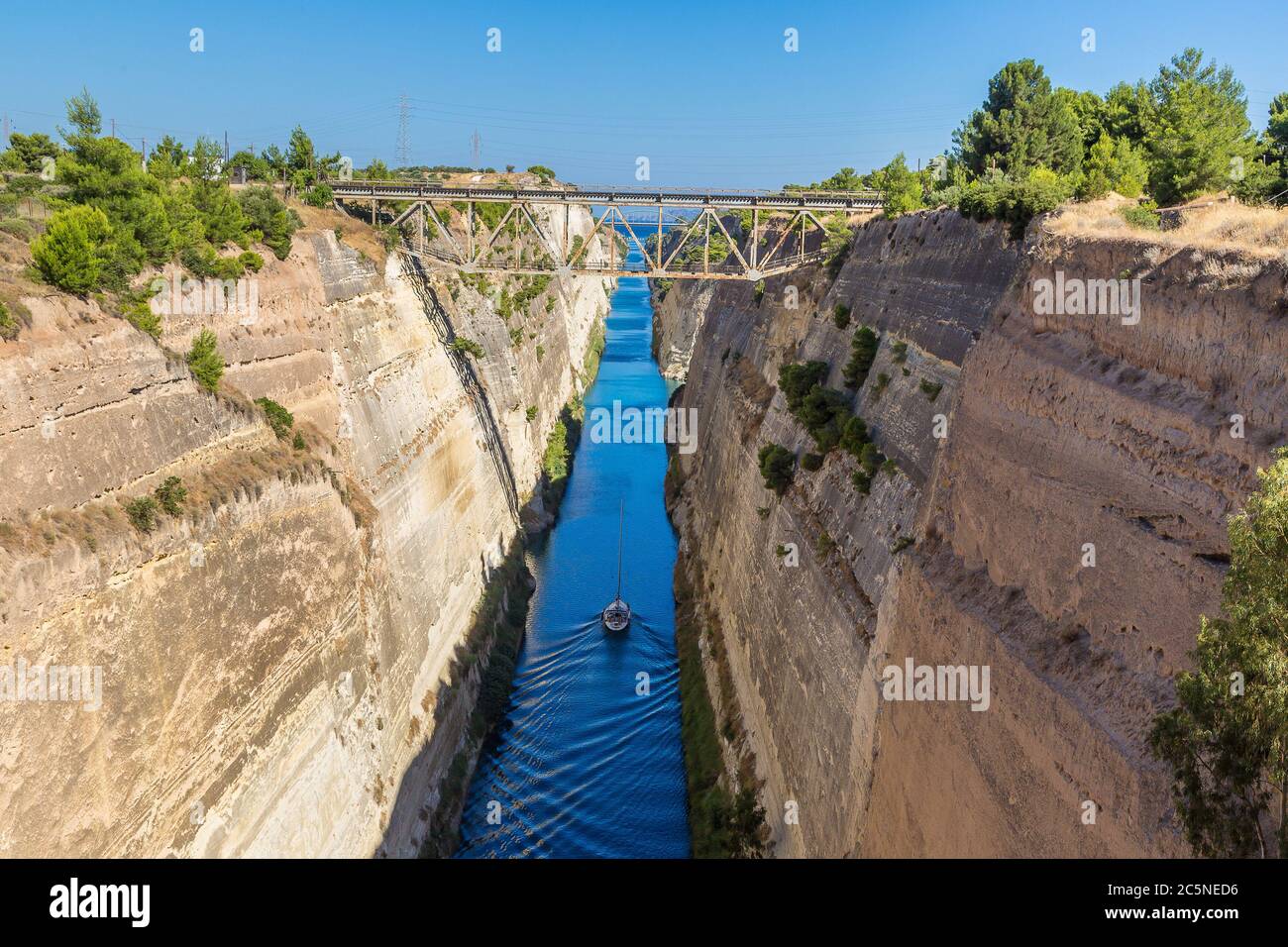 Aerial ship corinth canal hi-res stock photography and images - Alamy