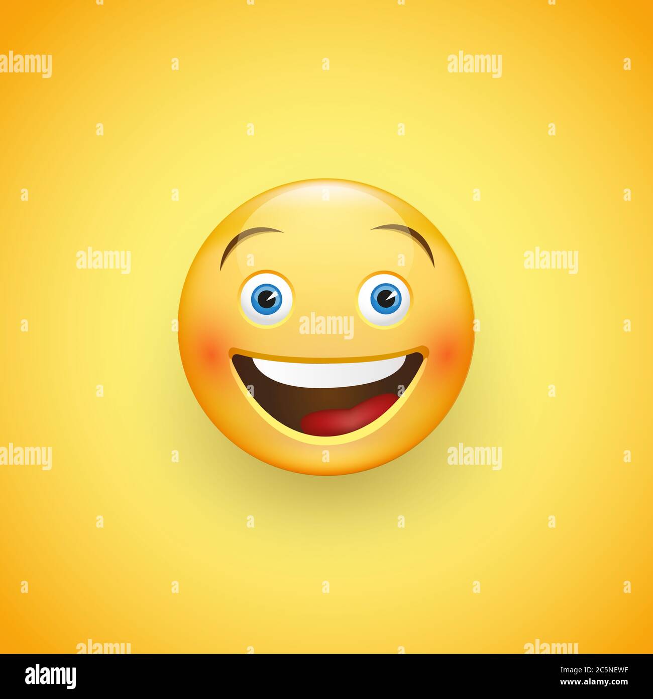 Smiling face with blue eyes. Expression of joy, laughter Stock Photo ...